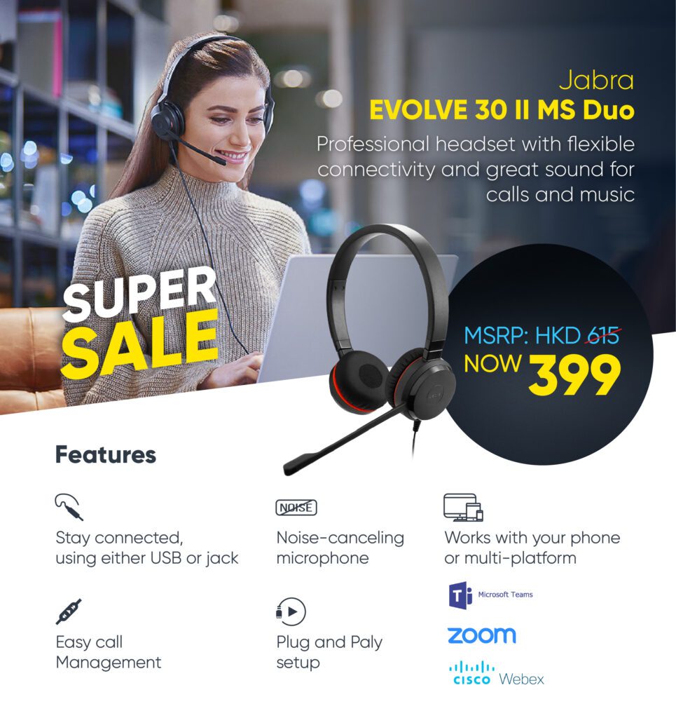 (Expired) Super Sale! Jabra EVOLVE 30 II MS Duo Wireless Headset ─ The best headset for home ...